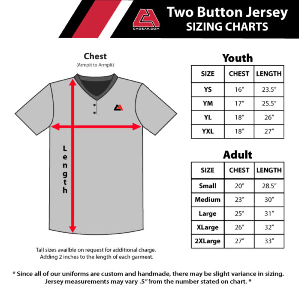 Sizing Charts | Custom Apparel Inc.